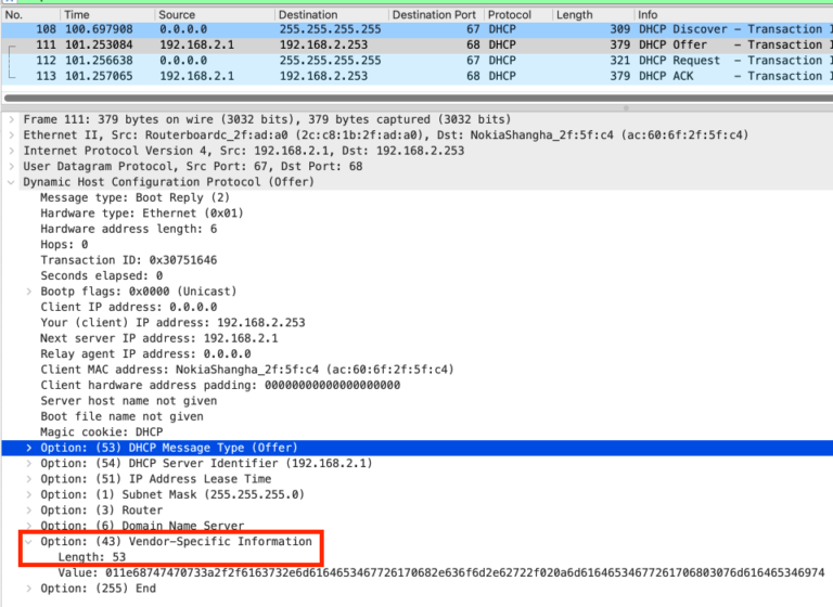 DHCP Option 43 for ACS auto-configuration - Made4It